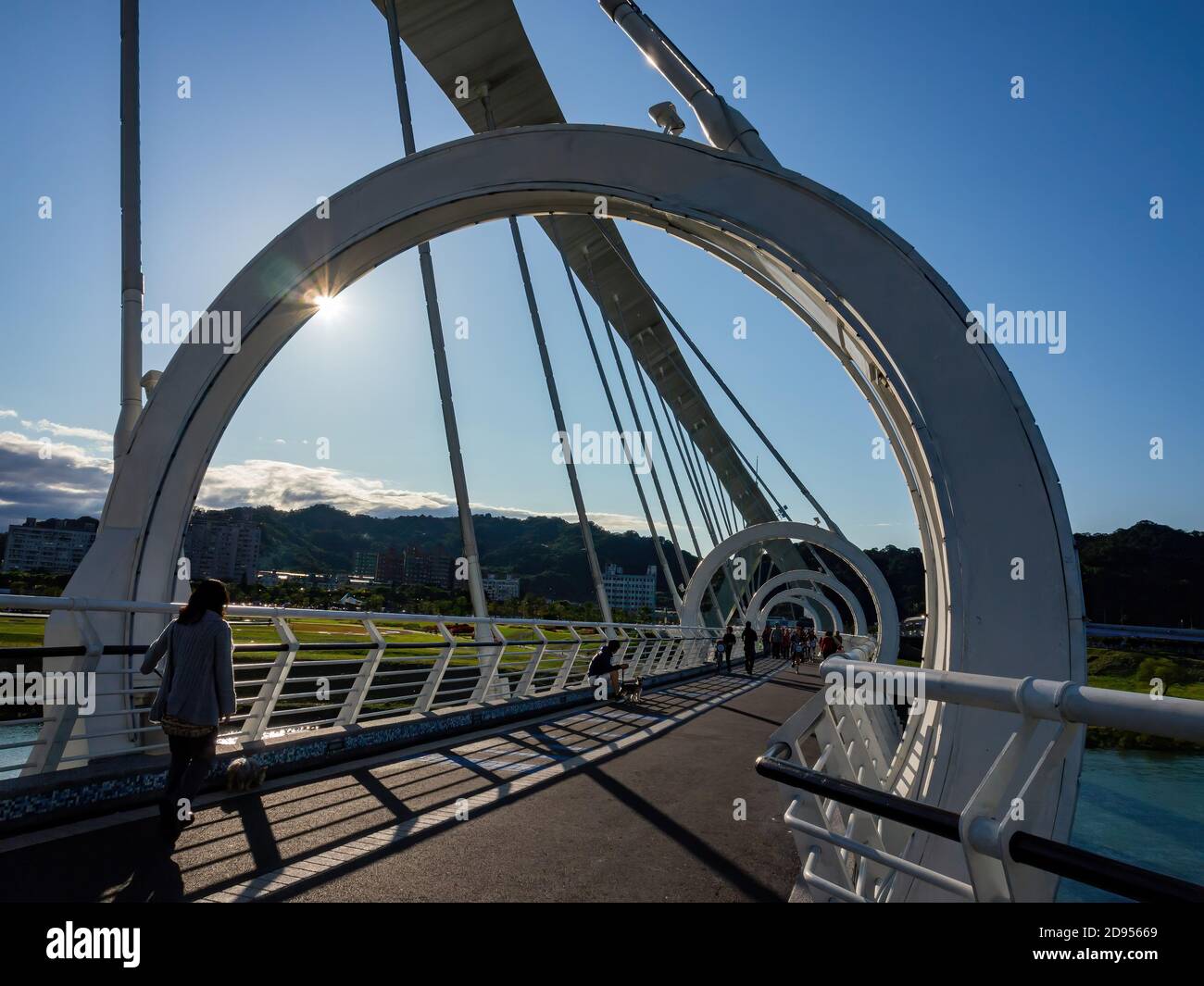 Taipei, FEB 4, 2012 - Sunny view of the Yangguang Bridge at Xindian ...