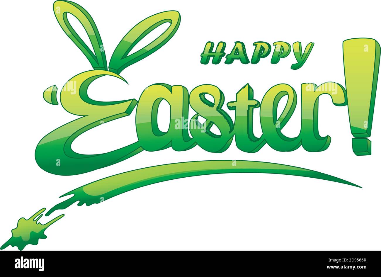Vector illustration of Happy Easter lettering isolated on white ...