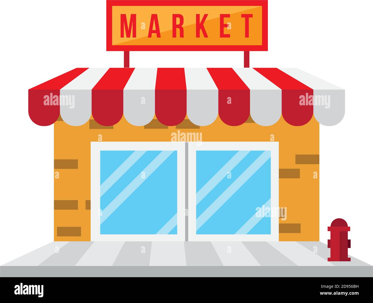 little market store building facade scene vector illustration design ...