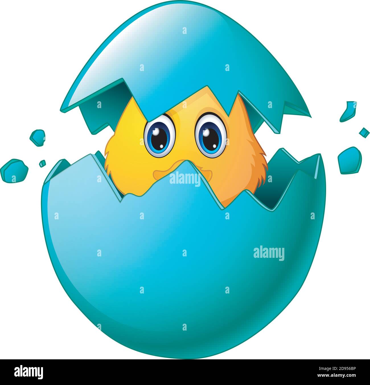 Vector illustration of Cute easter chicks in egg shell Stock Vector ...