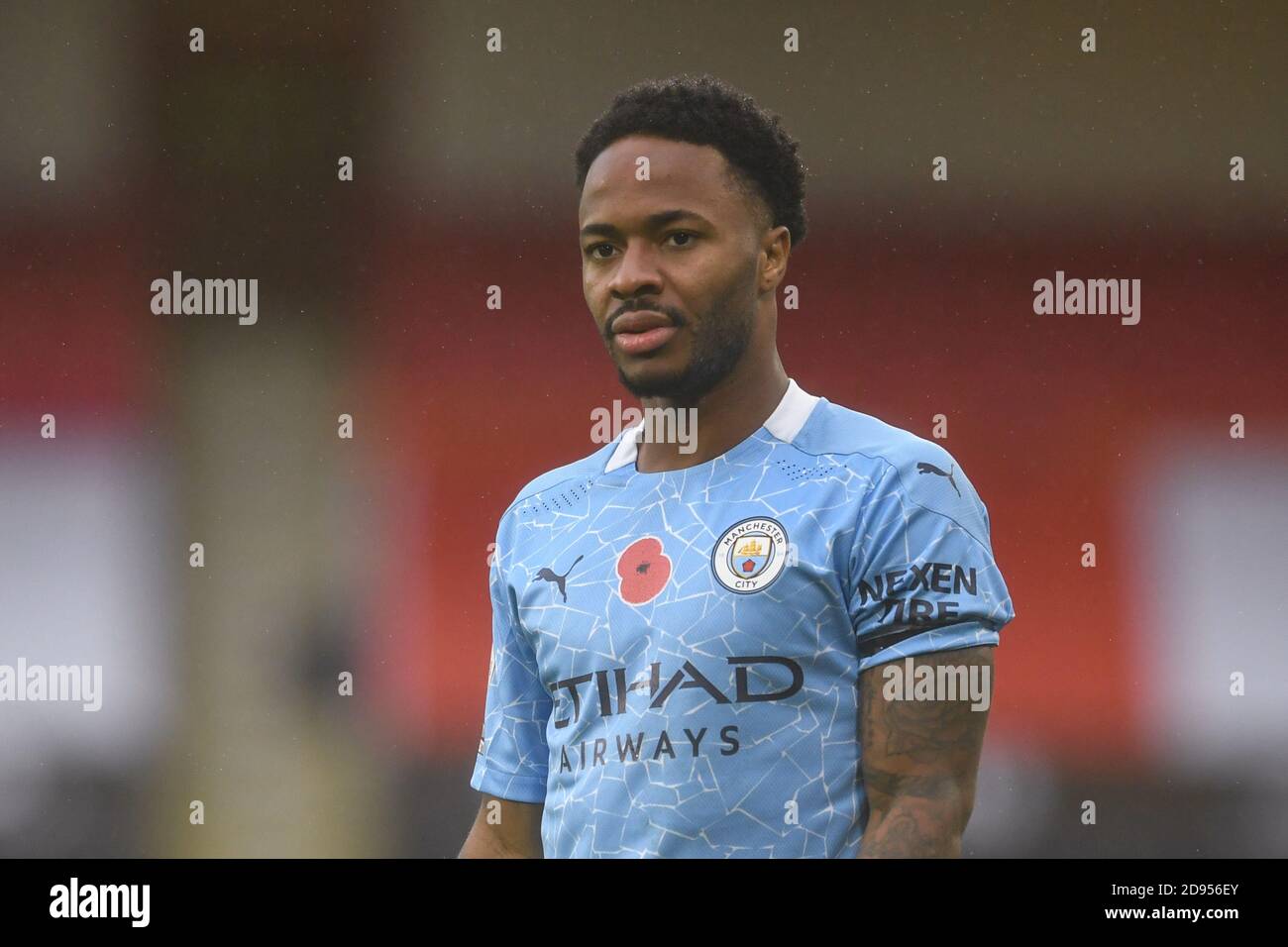 Raheem Sterling (7) of Manchester City in action during the game Stock ...