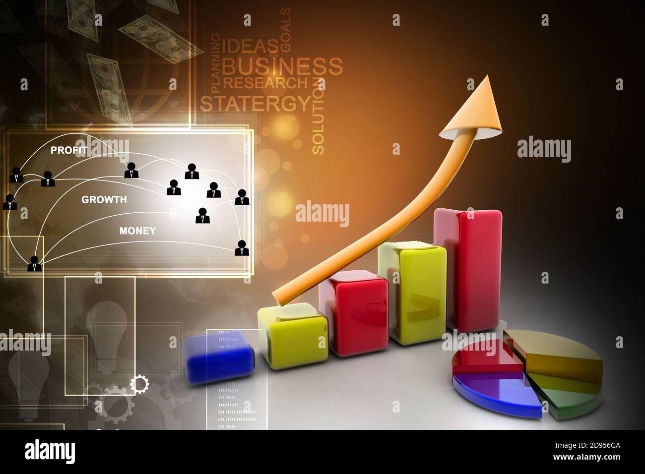Business graph and pie chart with business concept Stock Photo - Alamy
