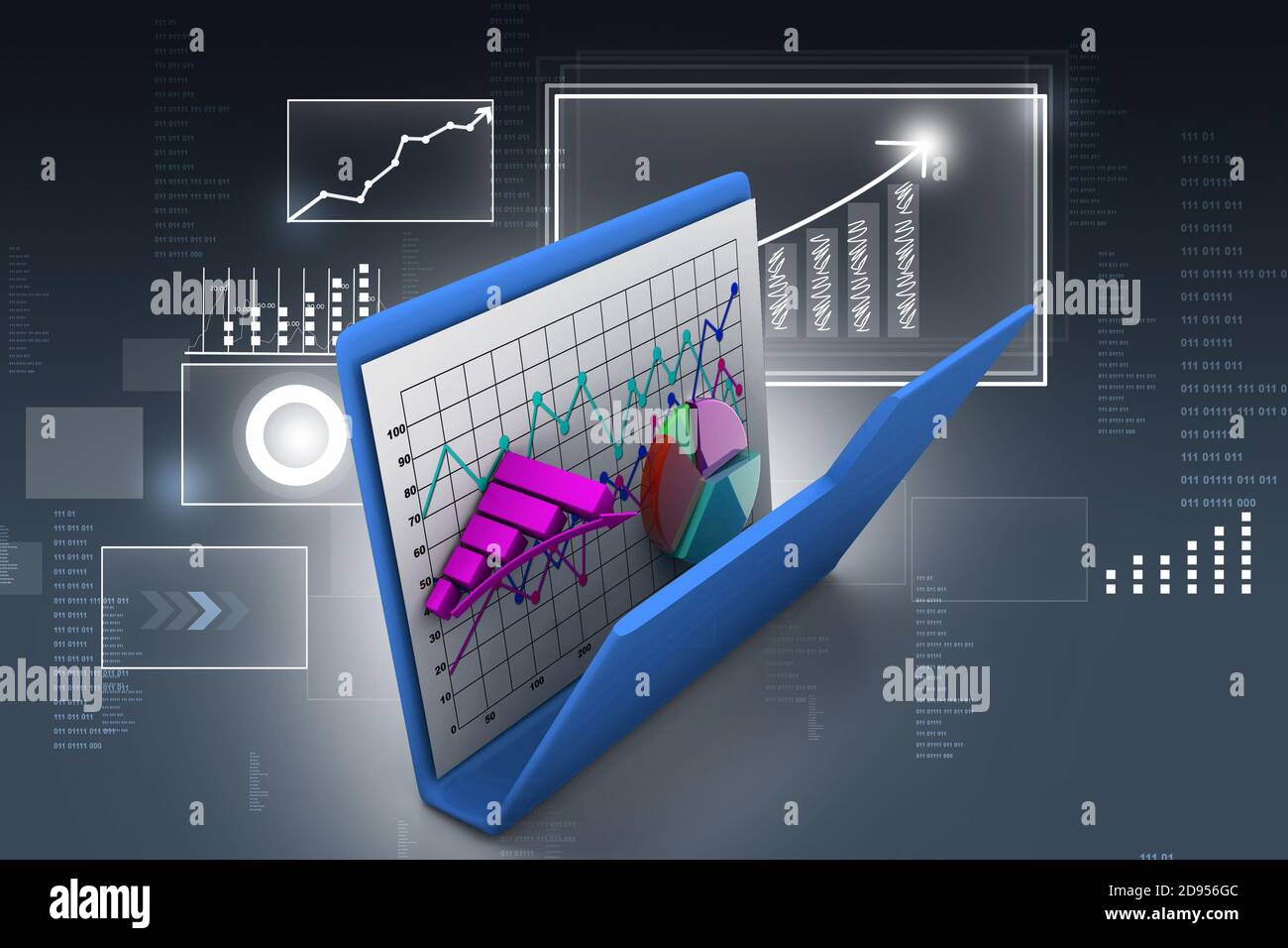 folder with diagram, chart, graph Stock Photo - Alamy
