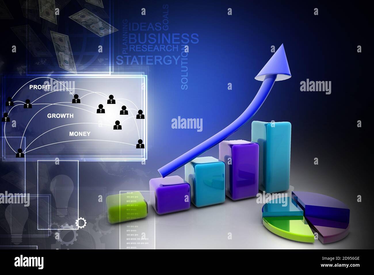 Business graph and pie chart with business concept Stock Photo - Alamy