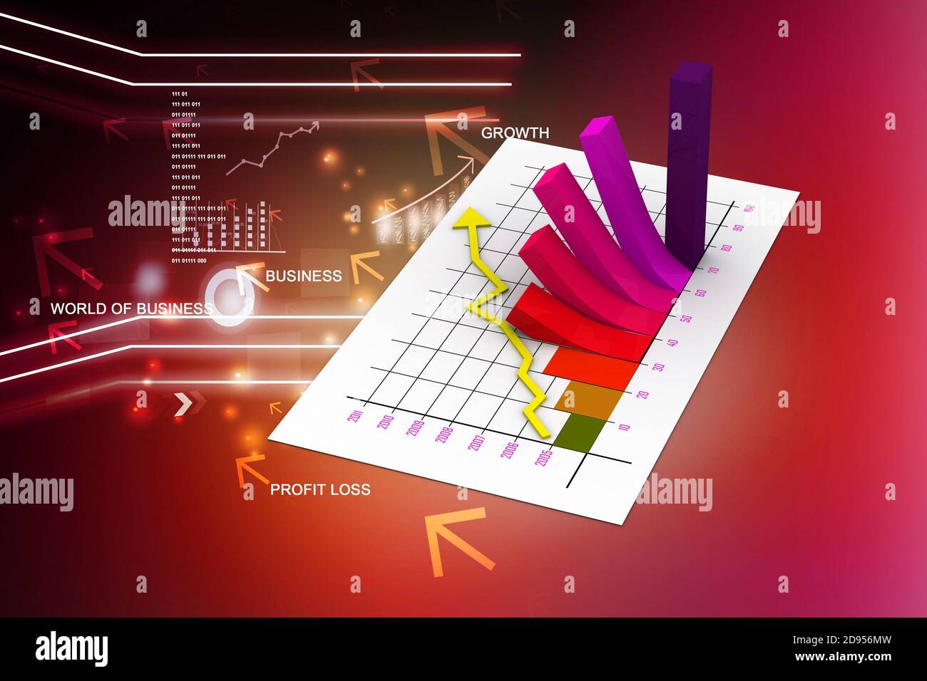 business graph with chart Stock Photo - Alamy