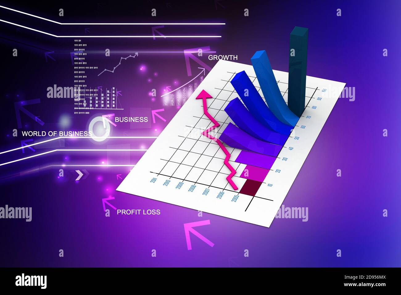 business graph with chart Stock Photo - Alamy
