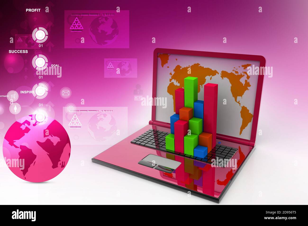 Graph in computer Stock Photo - Alamy