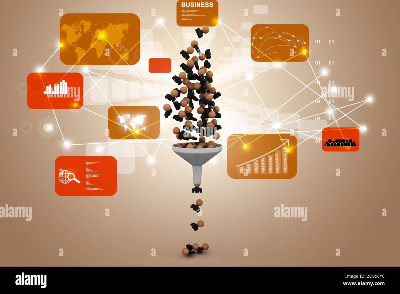 Business people Crowd, Funnel Stock Photo - Alamy