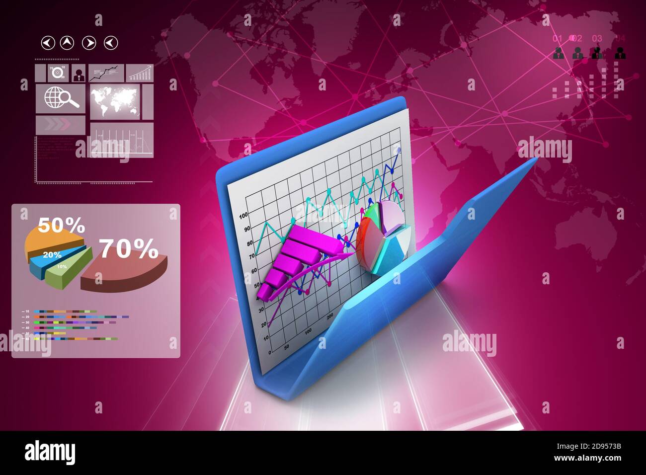 folder with diagram, chart, graph Stock Photo - Alamy