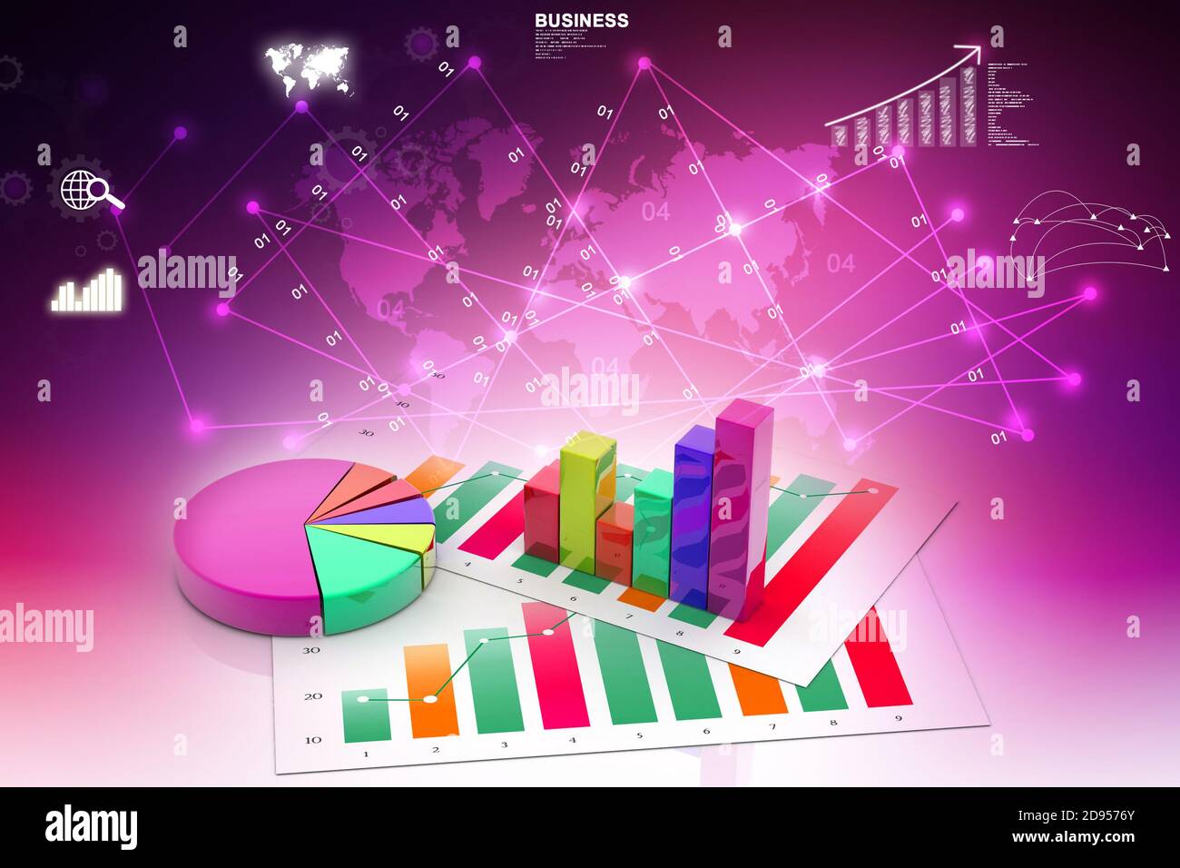Business graph with chart Stock Photo - Alamy