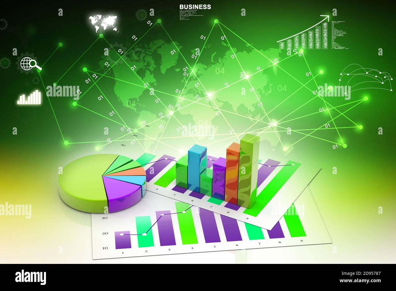 Business graph with chart Stock Photo - Alamy
