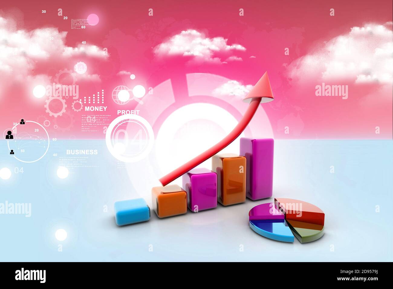 Business graph and pie chart with business concept Stock Photo - Alamy
