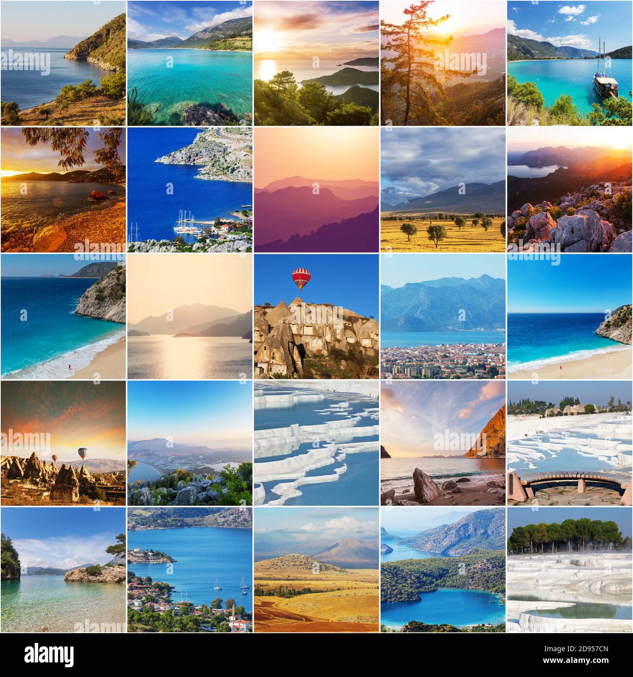 Picturesque famous touristic destinations in Turkey. Collage Stock ...