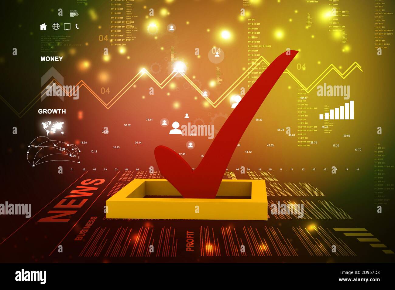3d Multi Use Check Box With Check Stock Photo - Alamy