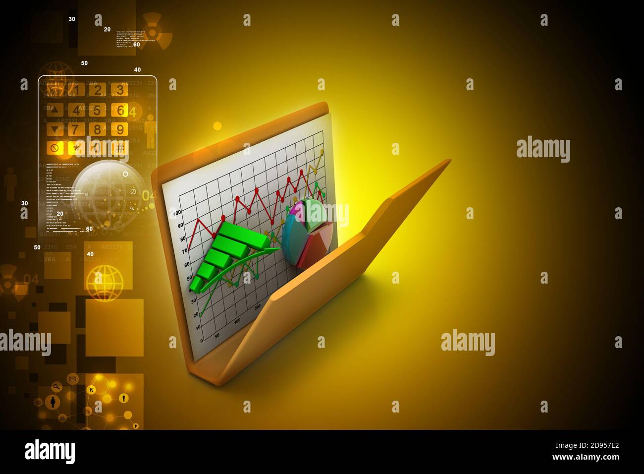 folder with diagram, chart, graph Stock Photo - Alamy