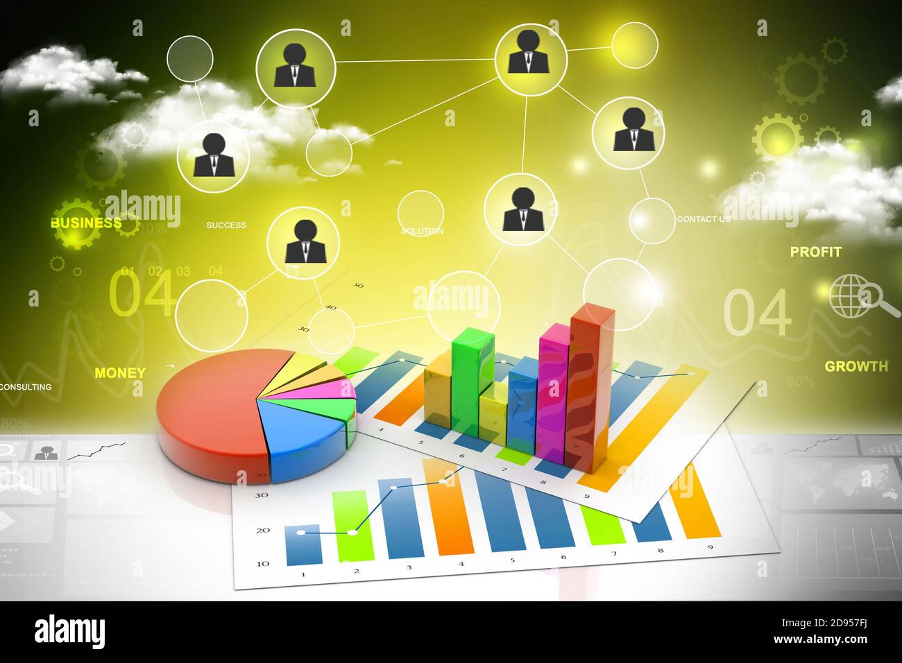 Business graph with chart Stock Photo - Alamy