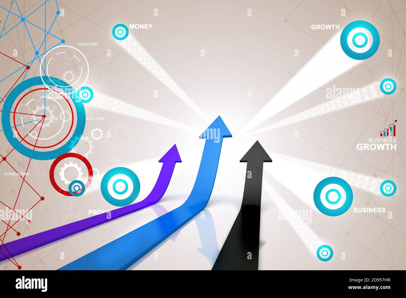 3d render red arrow pointing hi-res stock photography and images - Alamy