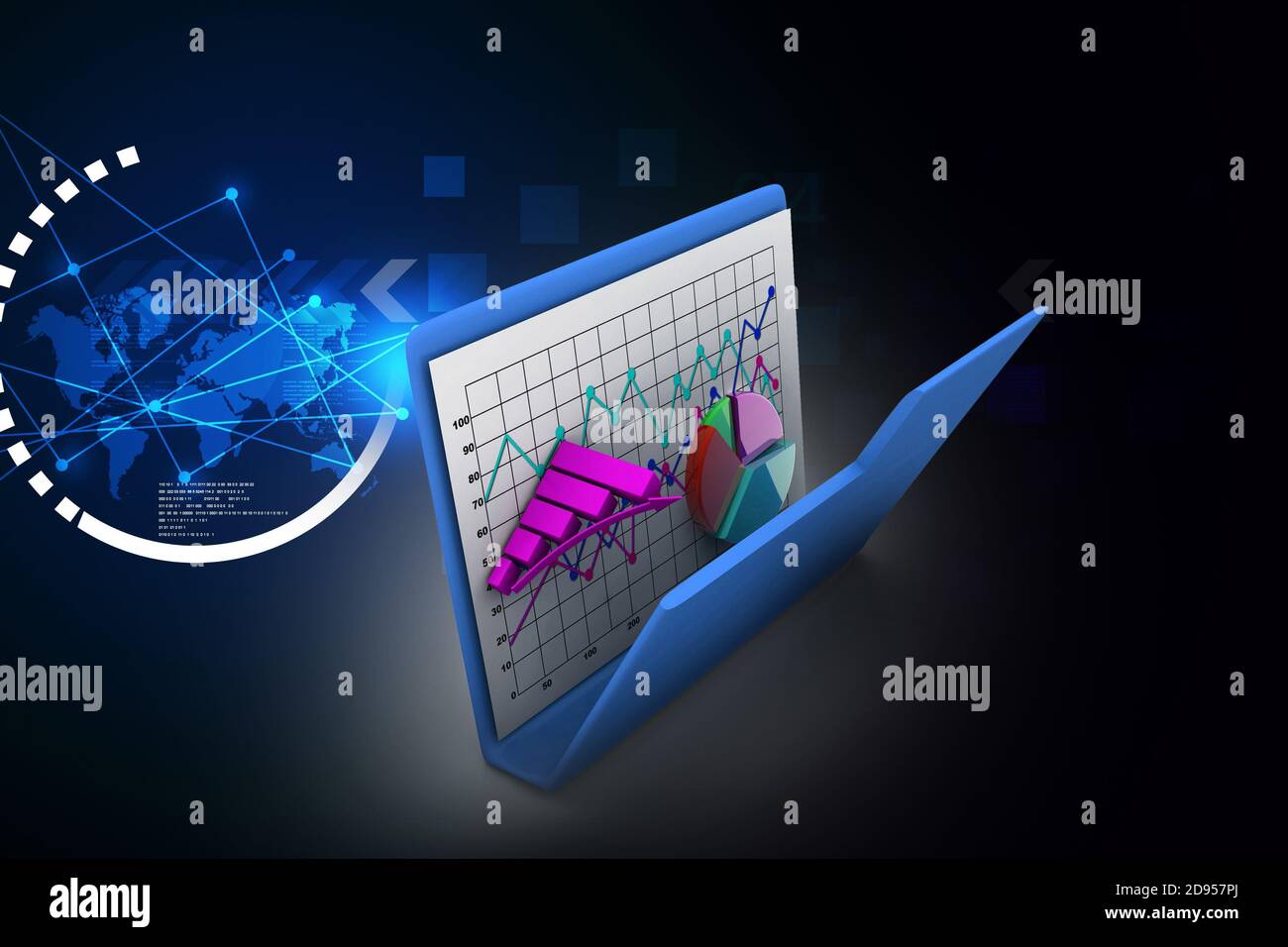 folder with diagram, chart, graph Stock Photo - Alamy