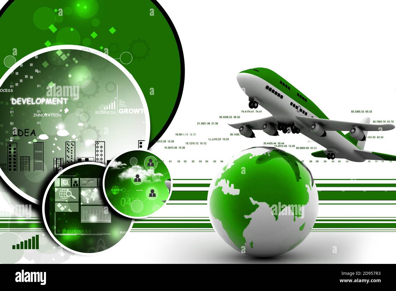 3d Air line over globe Stock Photo - Alamy