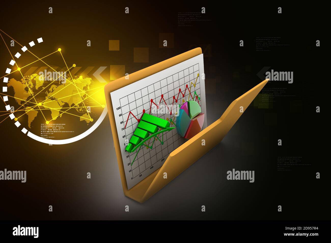folder with diagram, chart, graph Stock Photo - Alamy