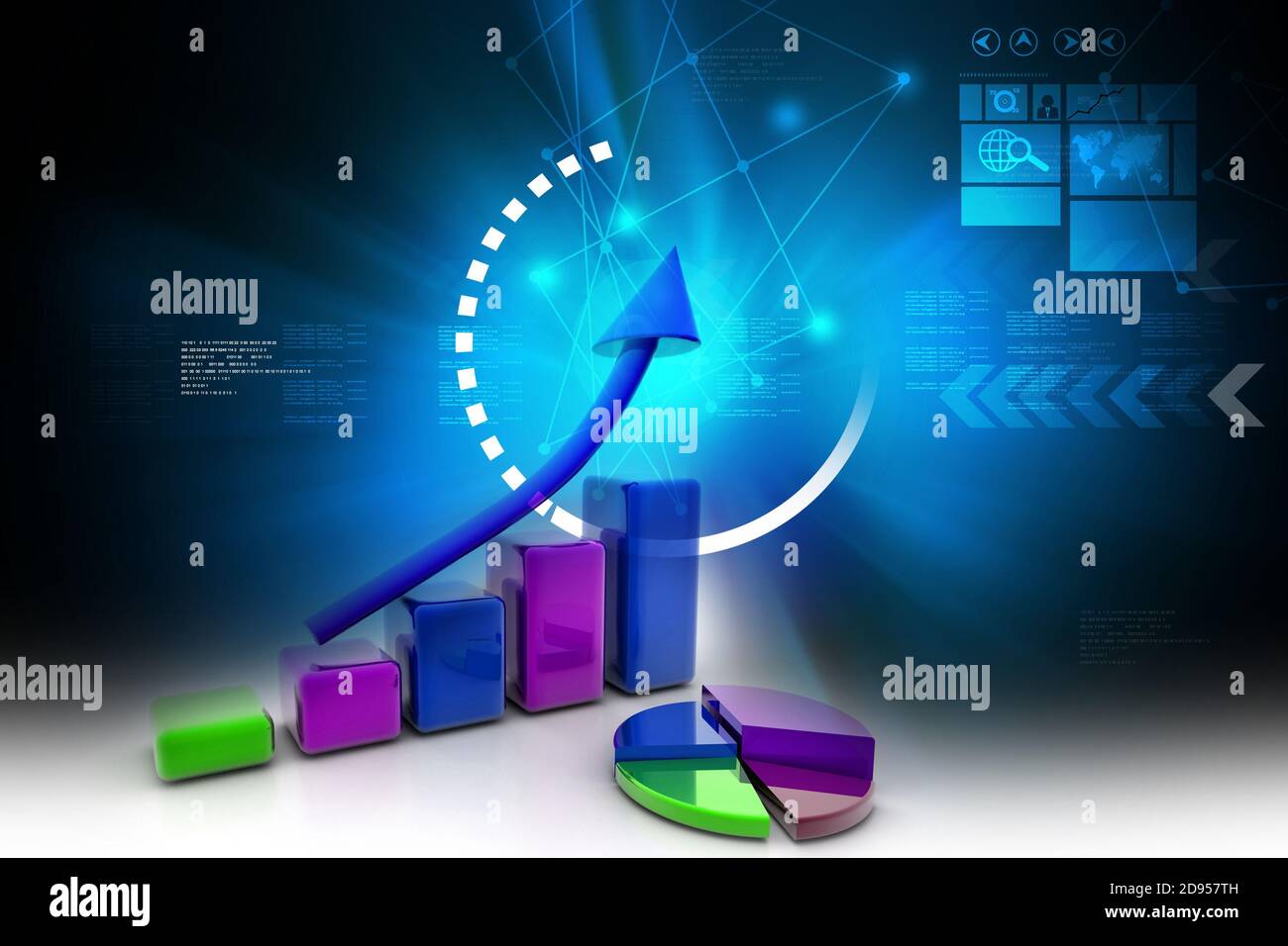 Business graph and pie chart with business concept Stock Photo - Alamy