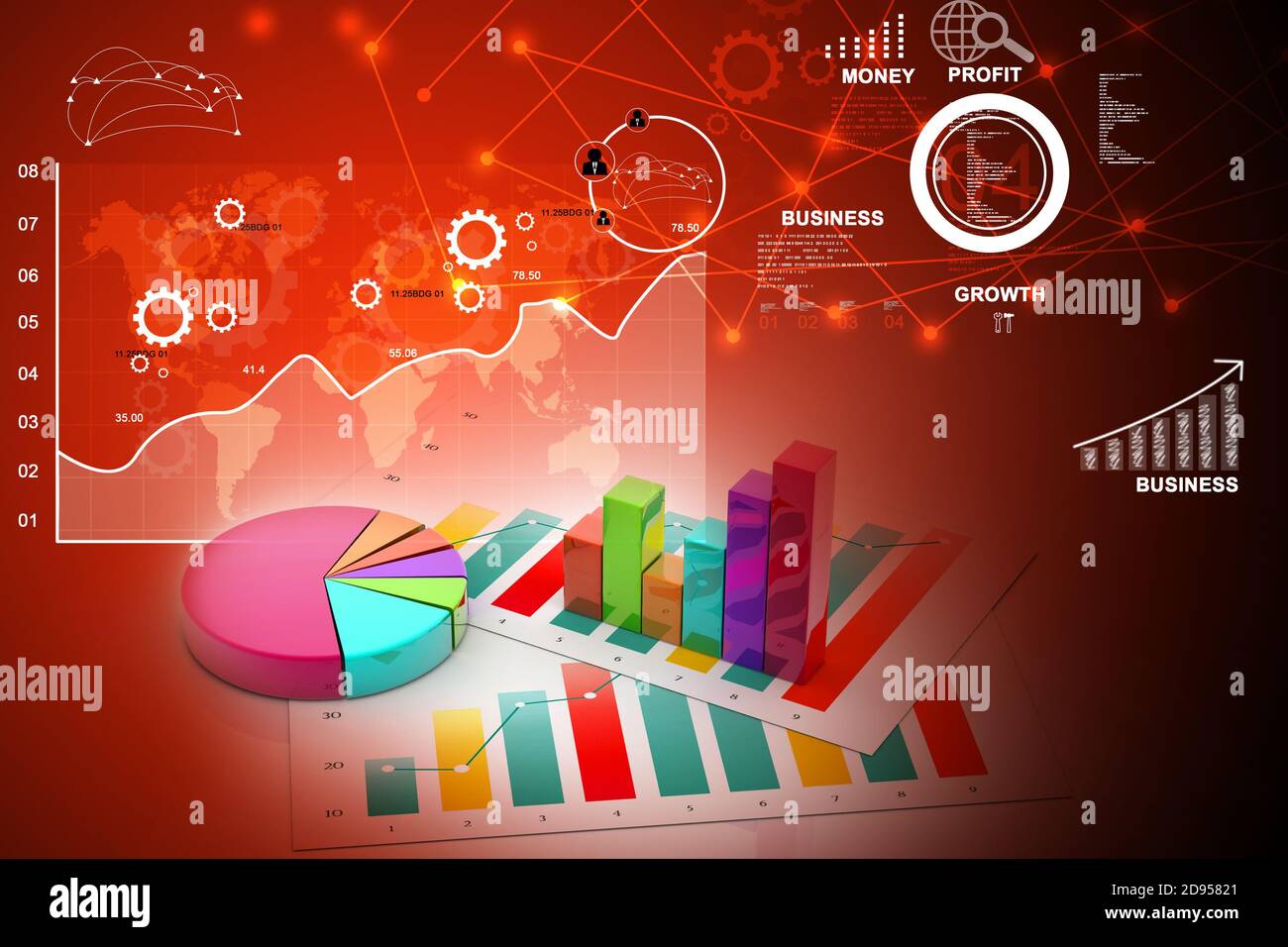 Business graph with chart Stock Photo - Alamy