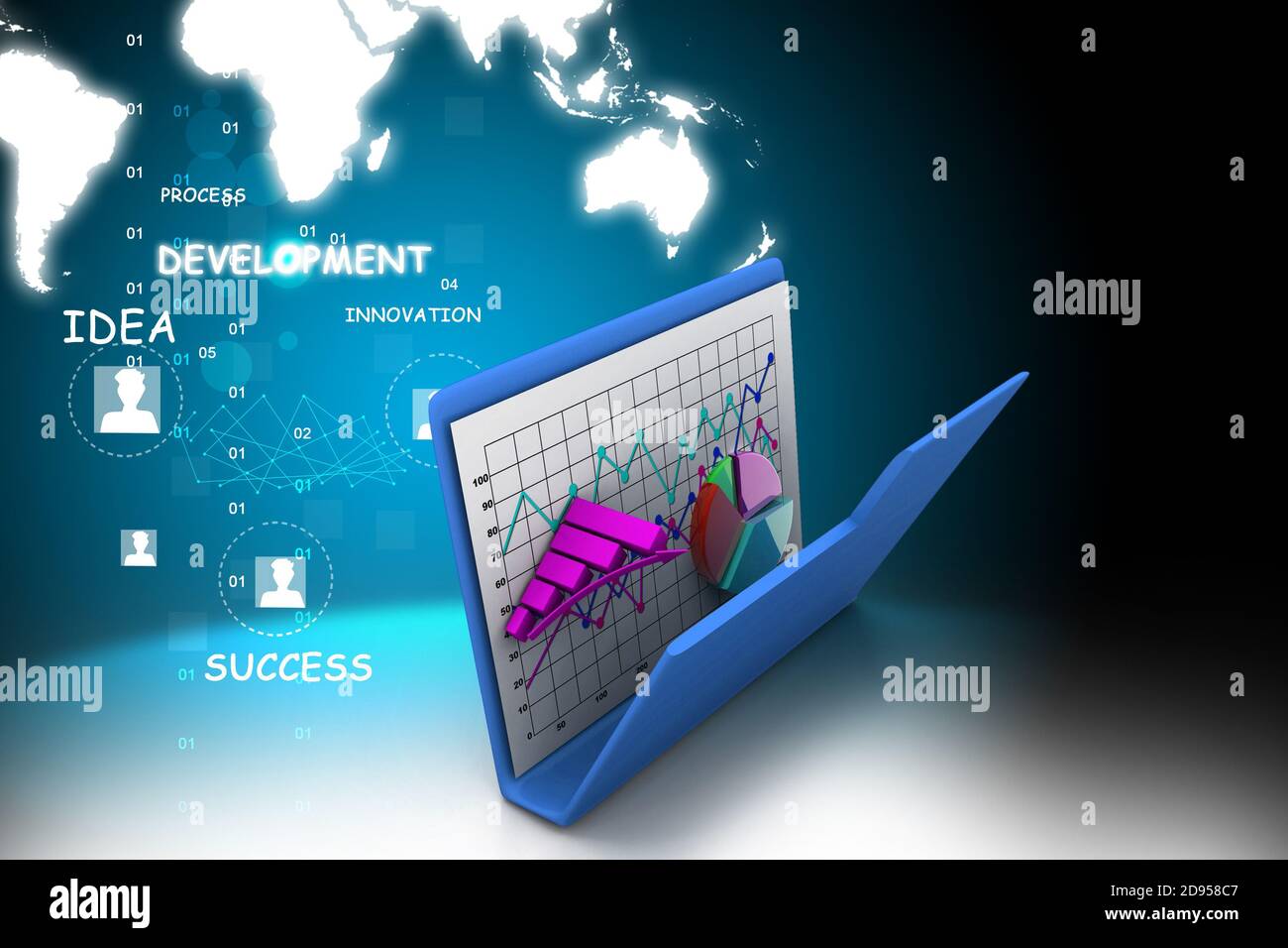 folder with diagram, chart, graph Stock Photo - Alamy