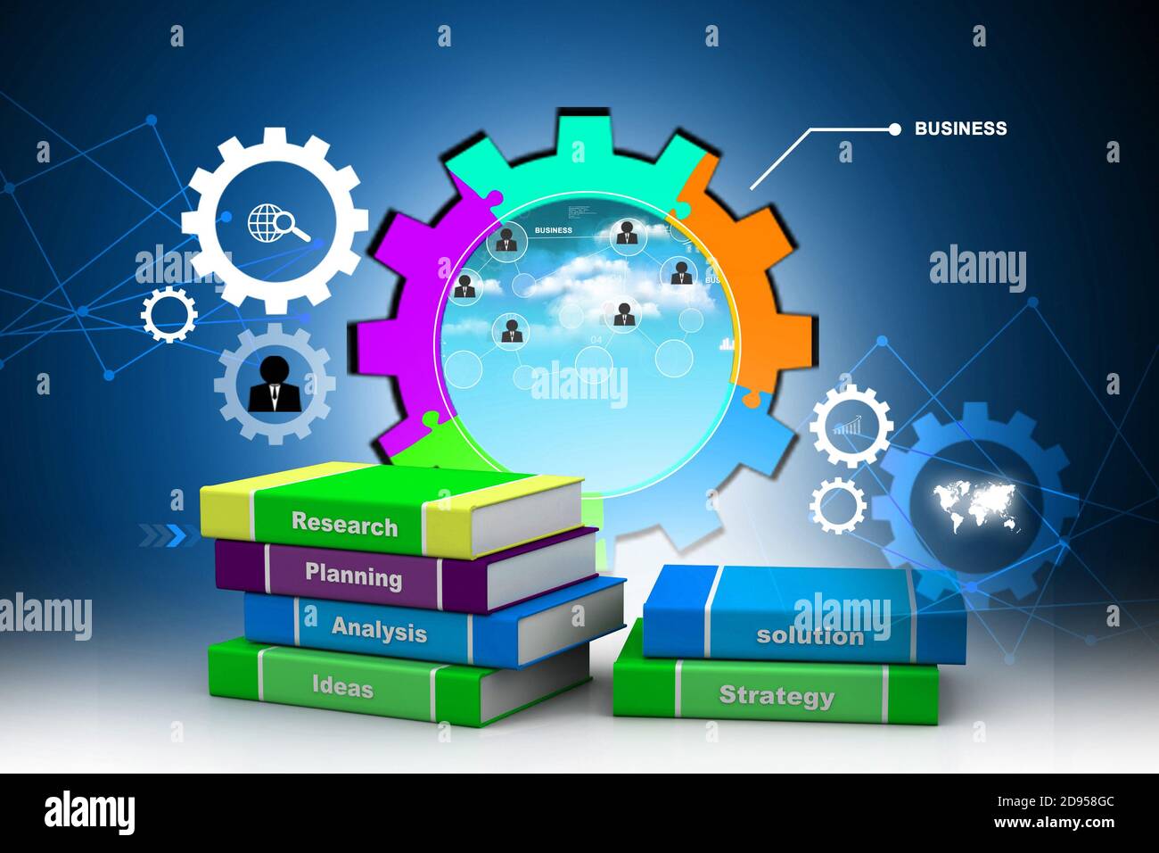 Business book. 3d rendered image Stock Photo - Alamy
