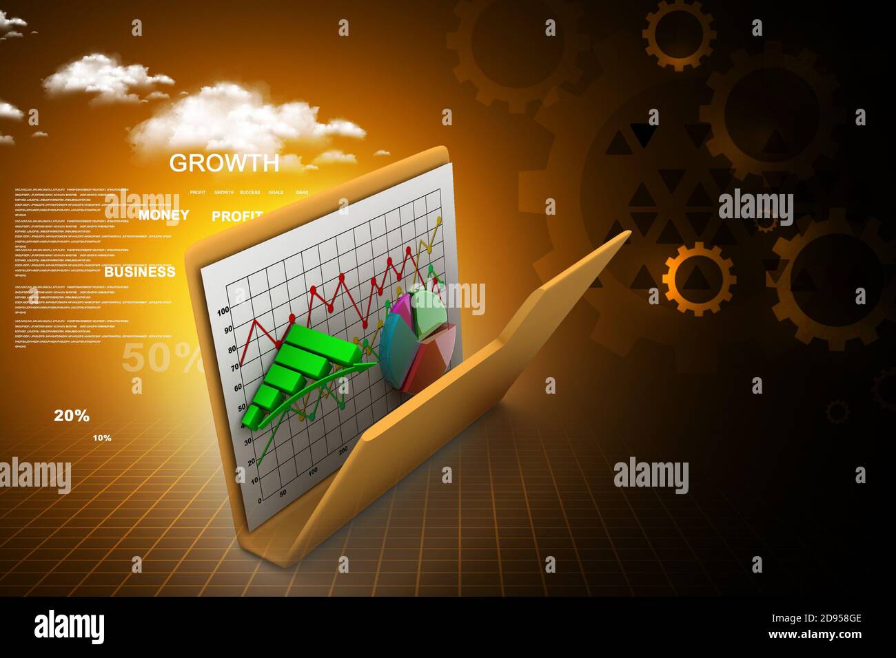 folder with diagram, chart, graph Stock Photo - Alamy