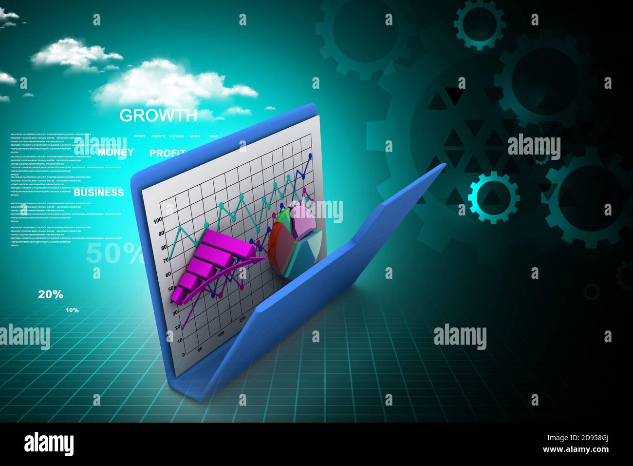 folder with diagram, chart, graph Stock Photo - Alamy