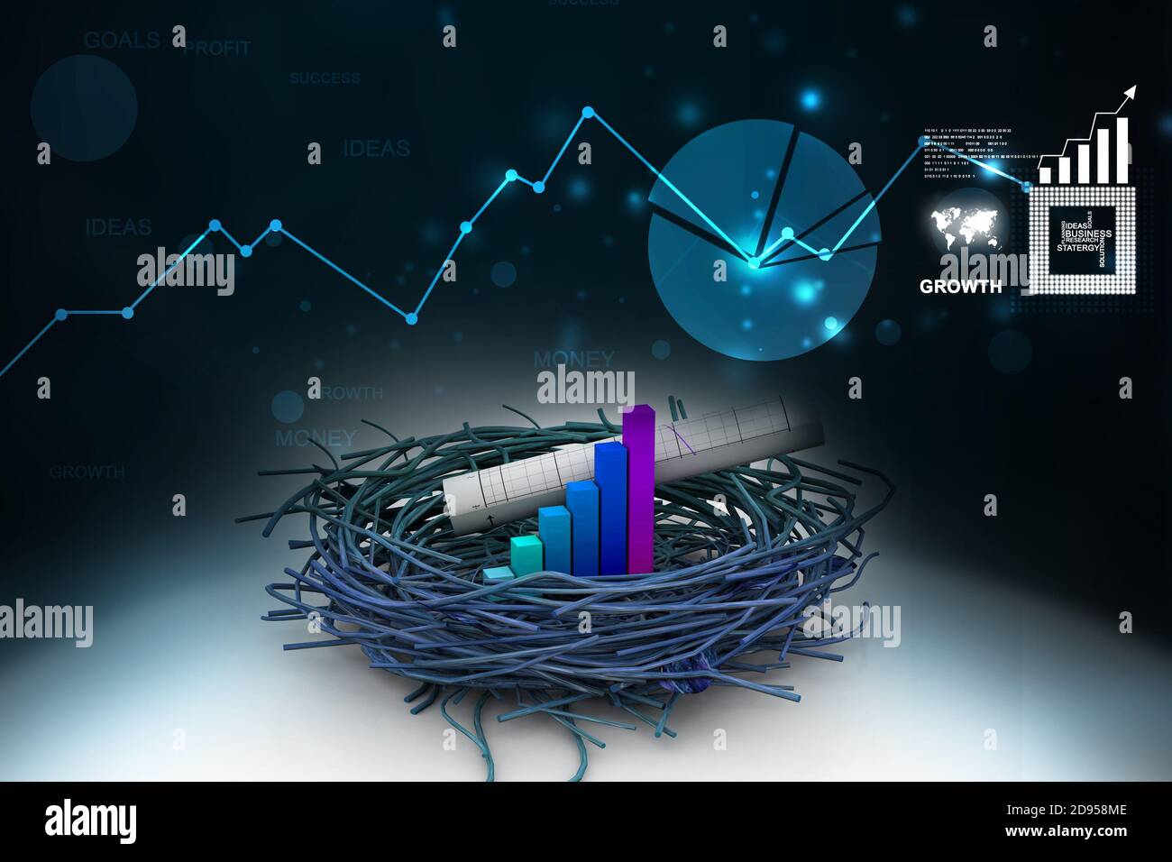 Business chart an graph on nest Stock Photo - Alamy