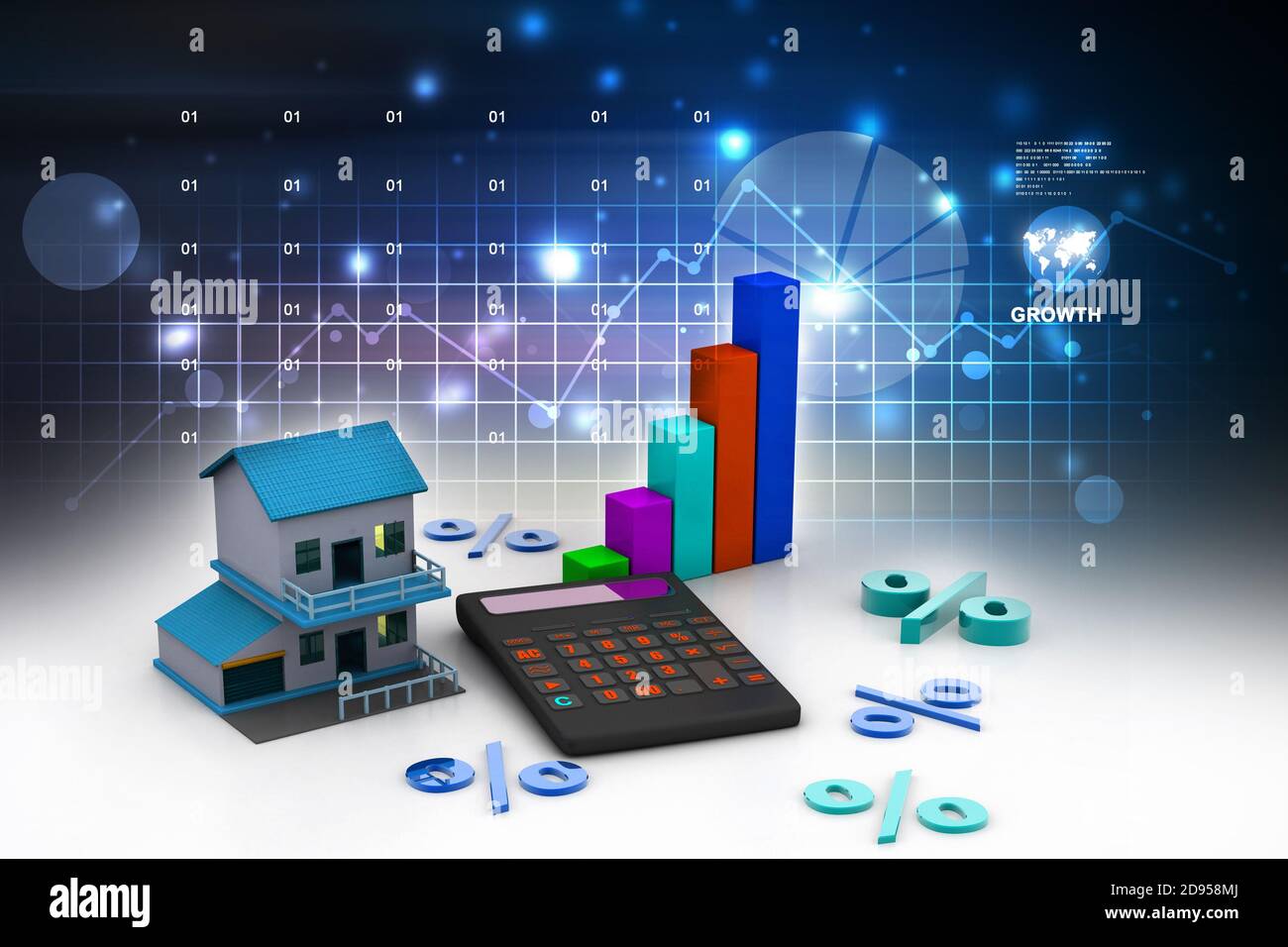 Sale house and calculator Stock Photo - Alamy