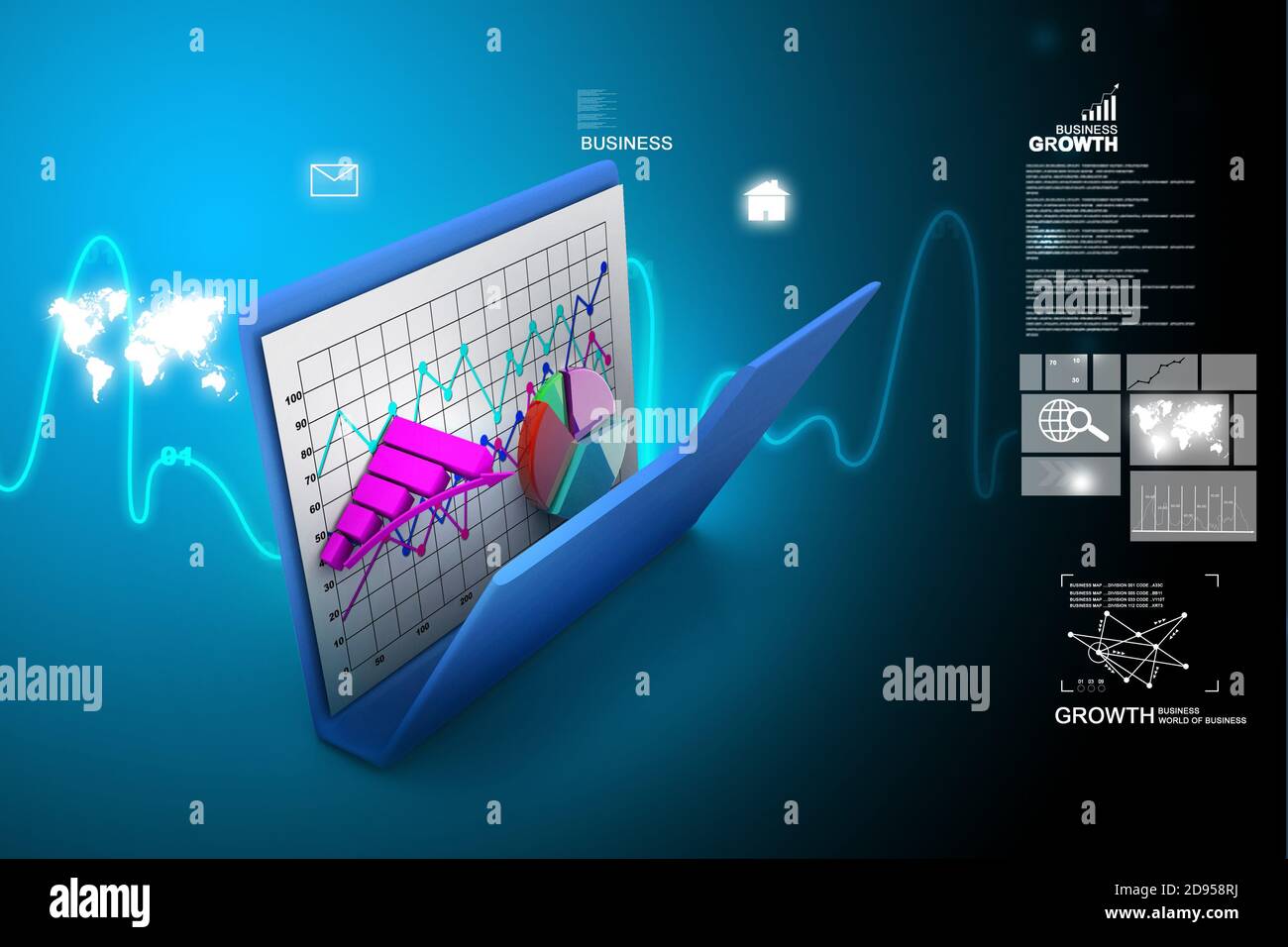 folder with diagram, chart, graph Stock Photo - Alamy