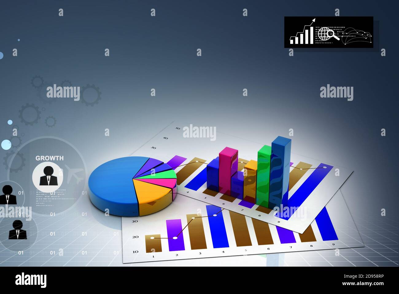 Business graph with chart Stock Photo - Alamy