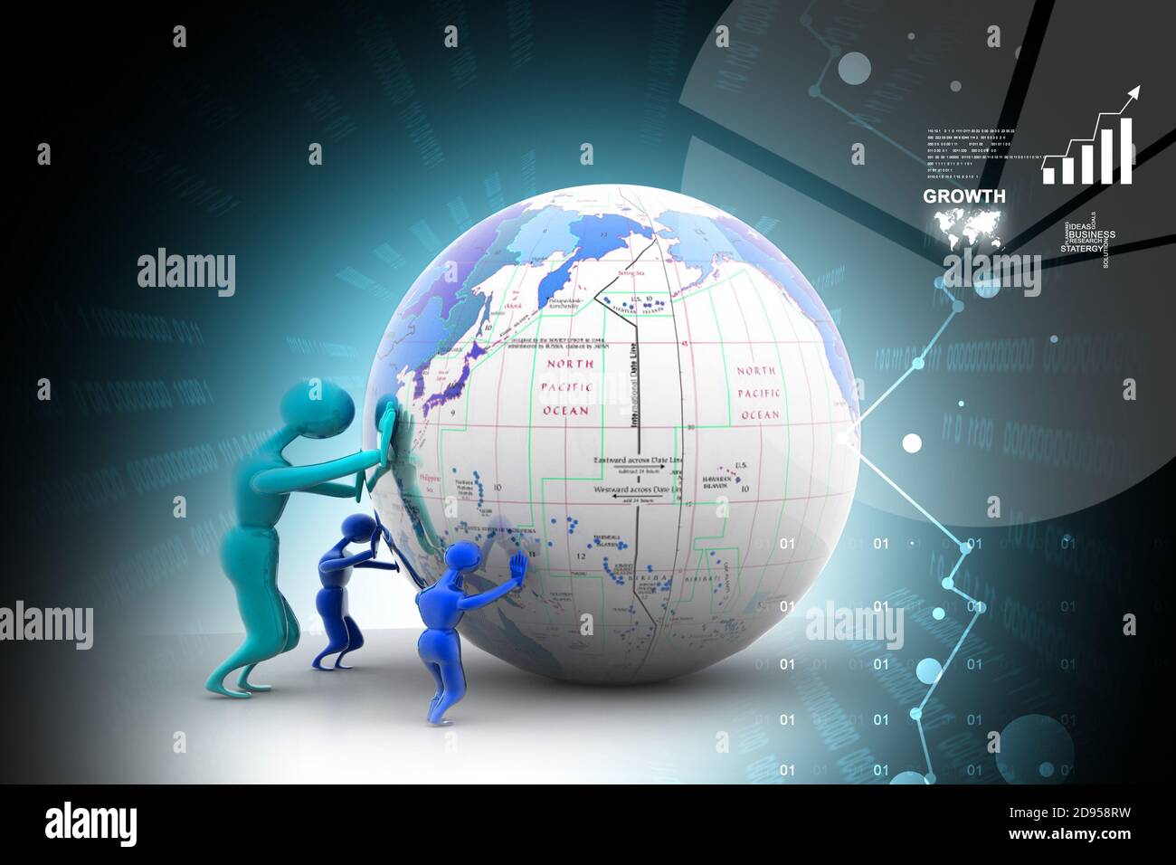 The strong persons push earth. Teamwork Business concept Stock Photo ...
