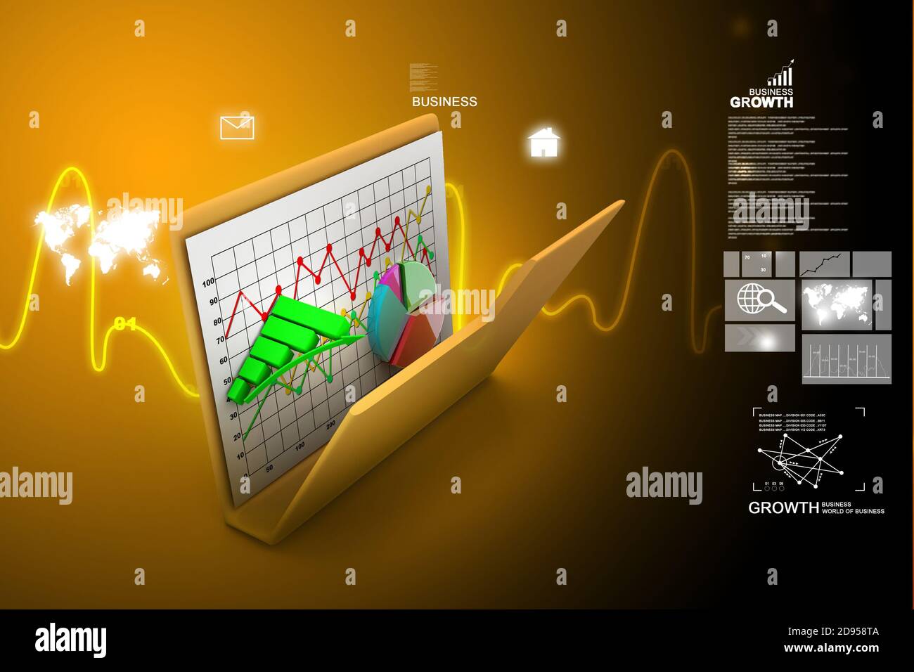 folder with diagram, chart, graph Stock Photo - Alamy