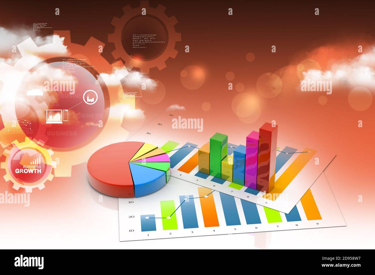 Business graph with chart Stock Photo - Alamy