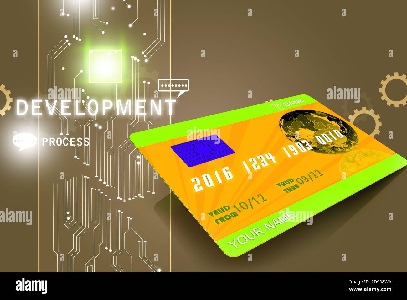 Digital illustration of ATM CARD in color background Stock Photo - Alamy