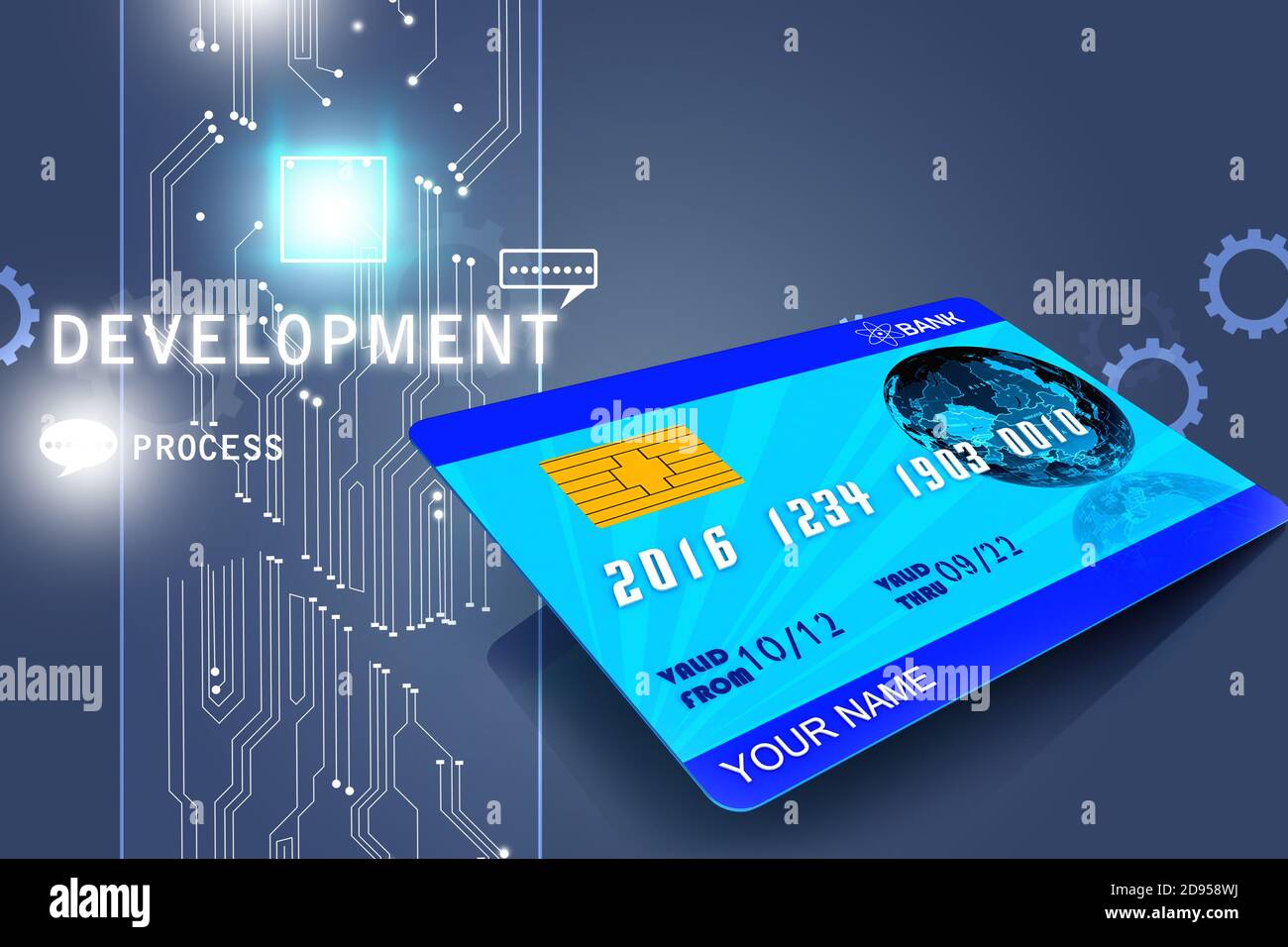Digital illustration of ATM CARD in color background Stock Photo - Alamy