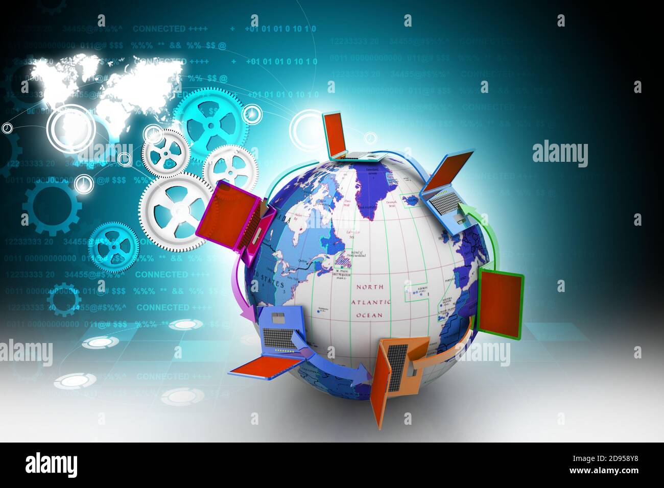 Computer network around the world Stock Photo - Alamy