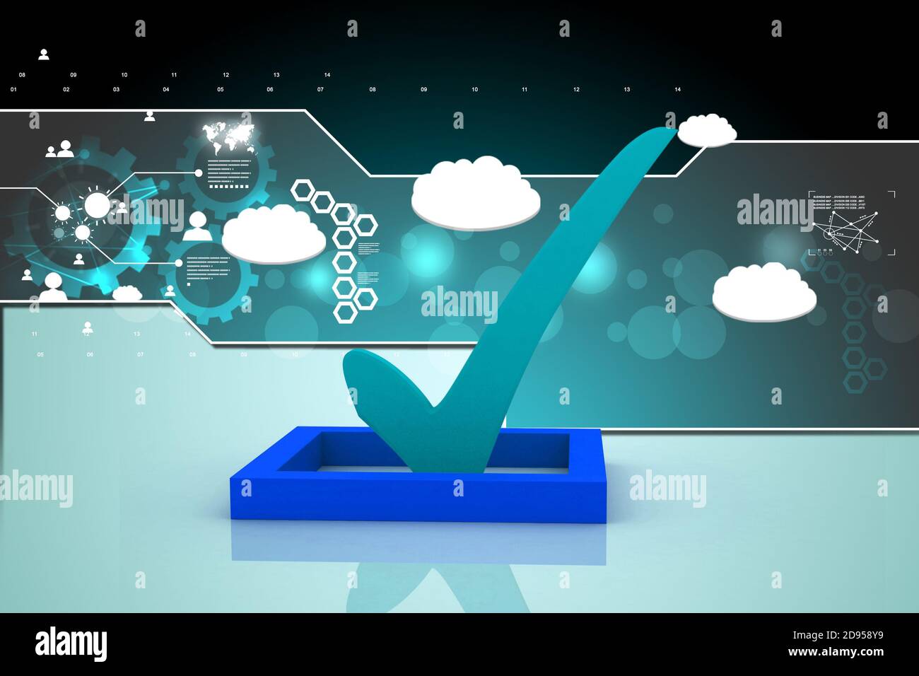 3d multi use check box with check Stock Photo - Alamy