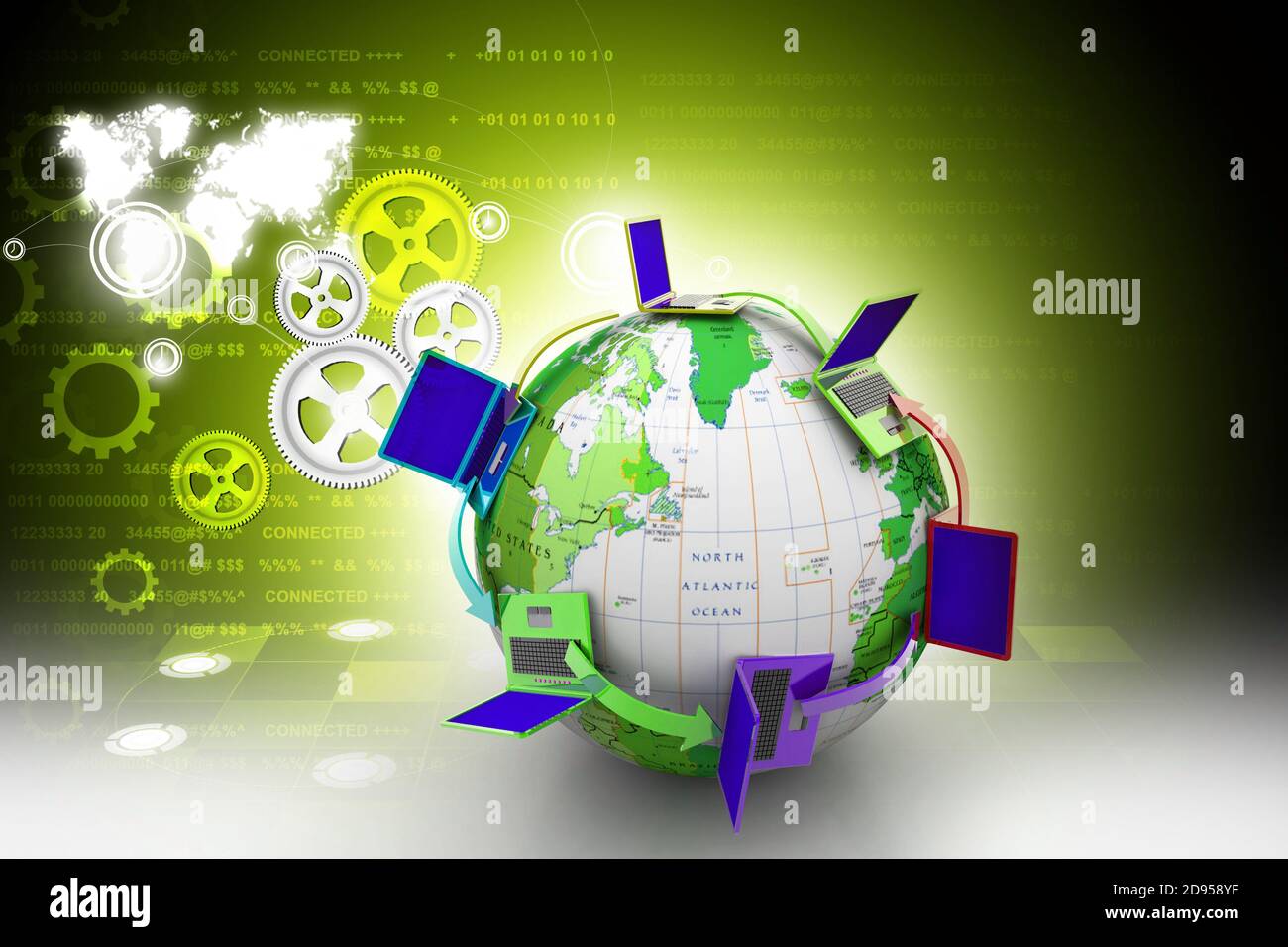 Computer network around the world Stock Photo - Alamy