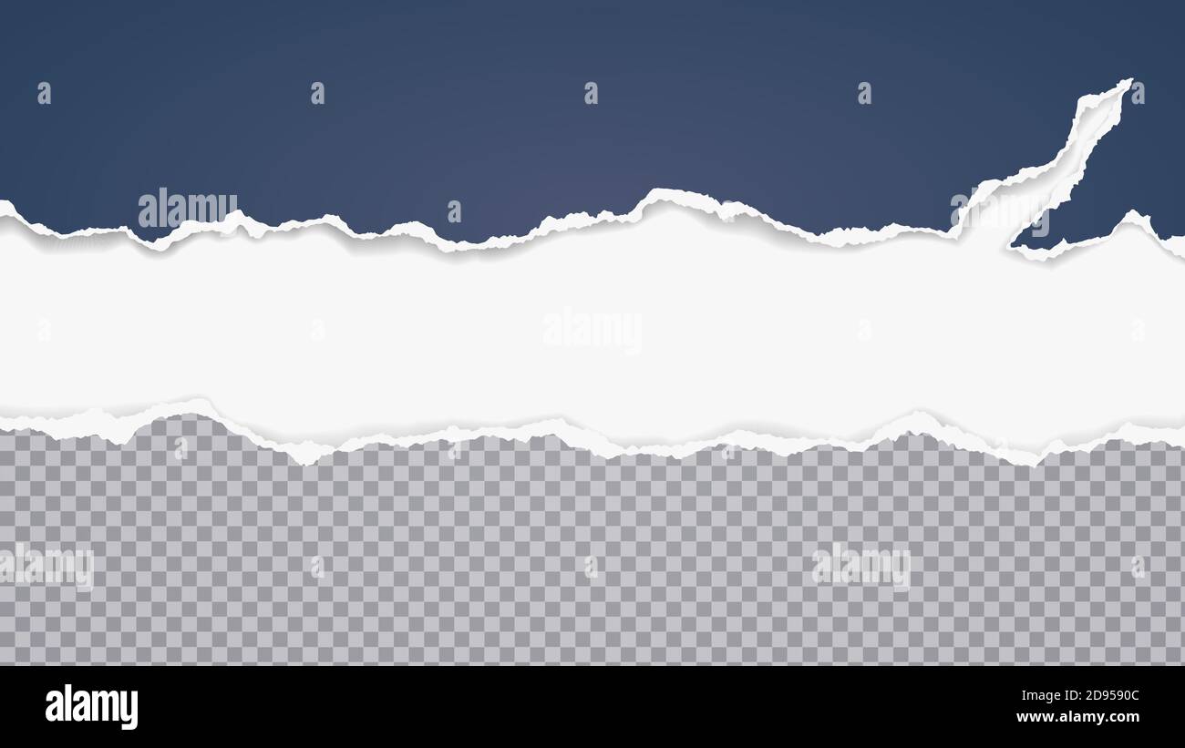 Pieces of torn, ripped dark blue and grey square paper with soft shadow ...