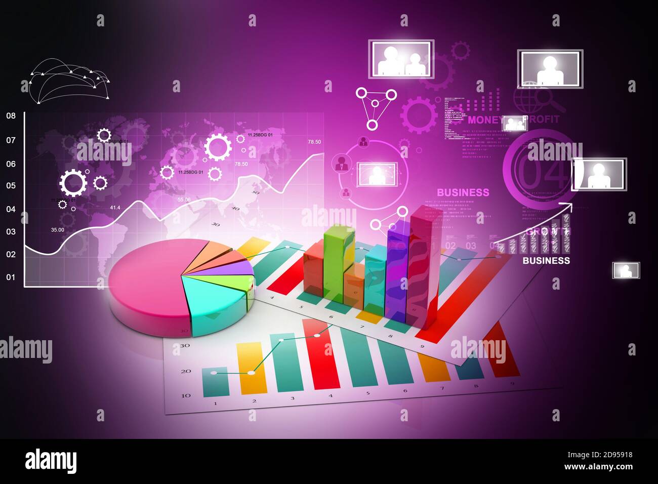 Business graph with chart Stock Photo - Alamy