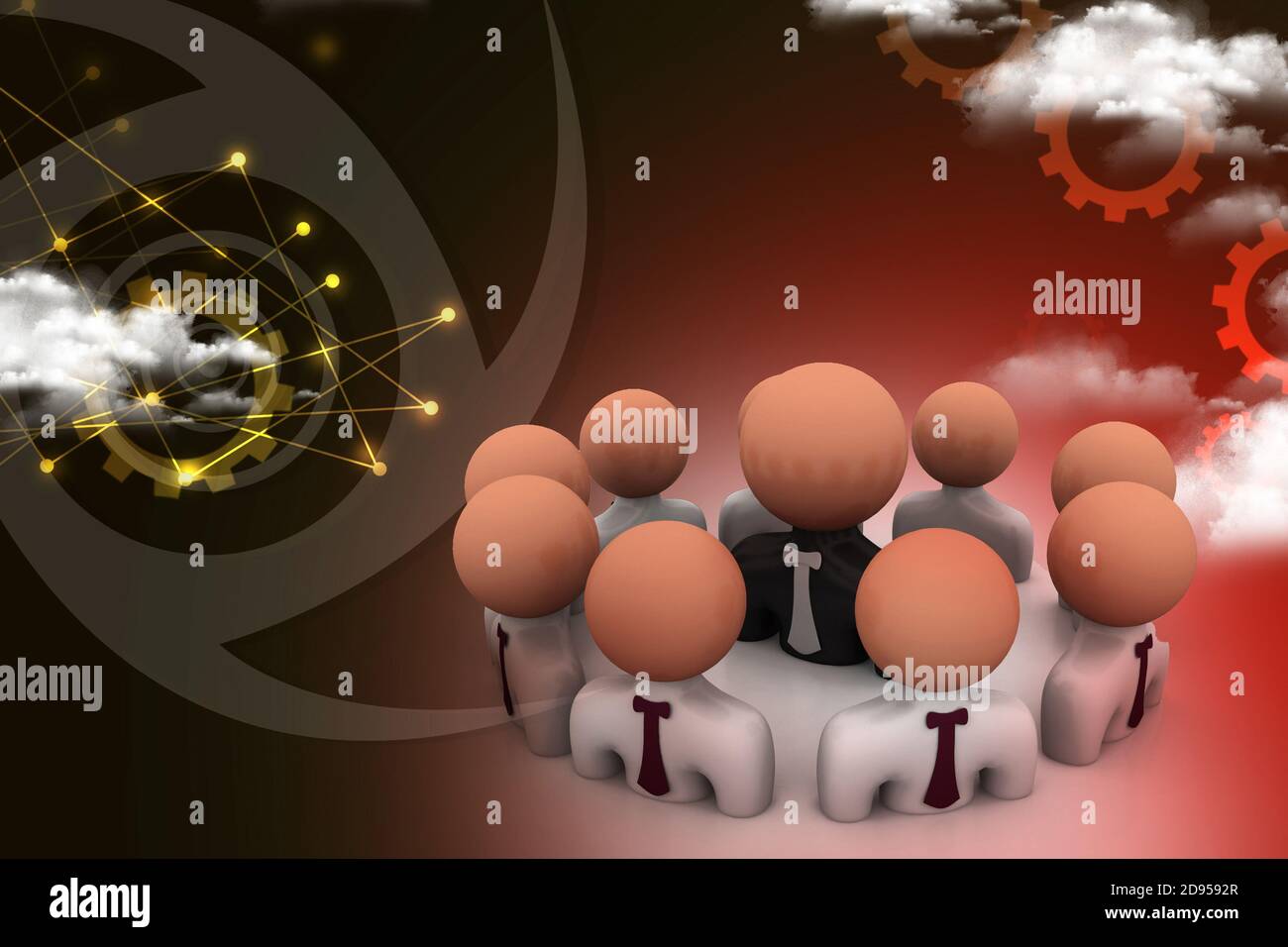 Business group with leader Stock Photo - Alamy
