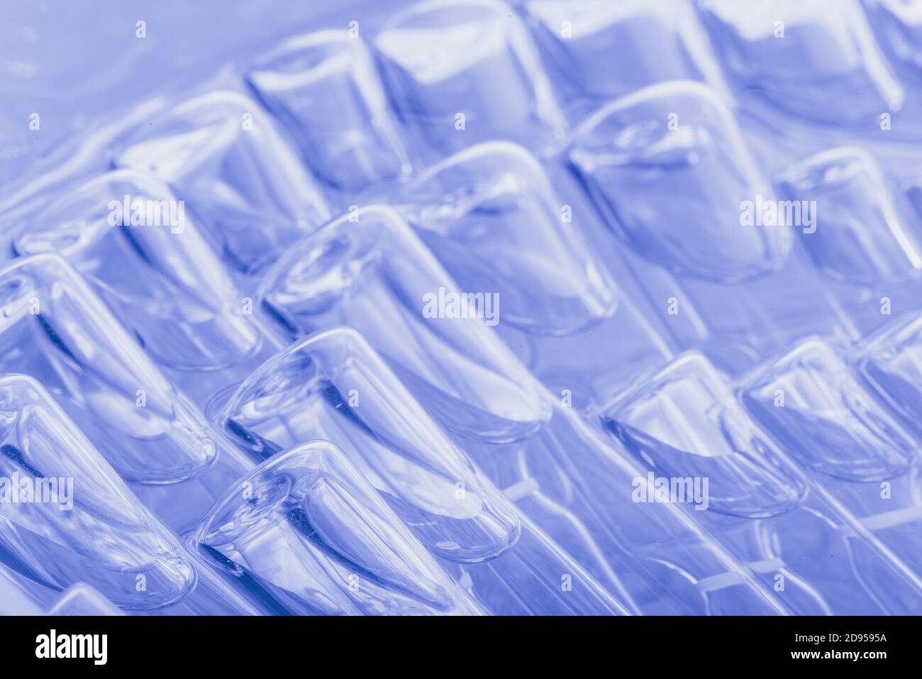 Glass medical ampoule vial for injection. Medicine is liquid sodium ...