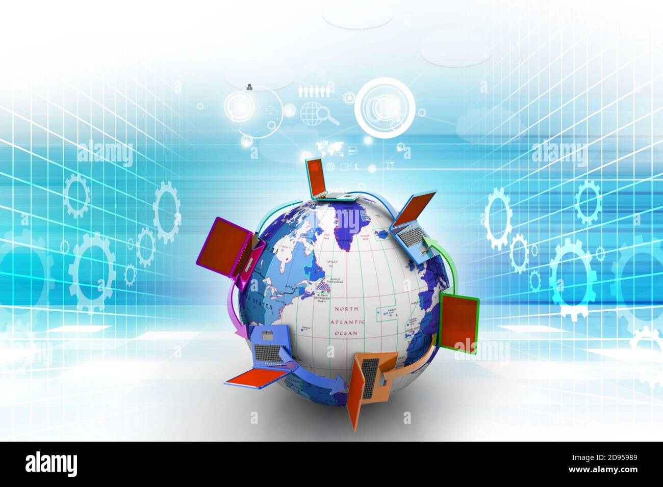 Computer network around the world Stock Photo - Alamy