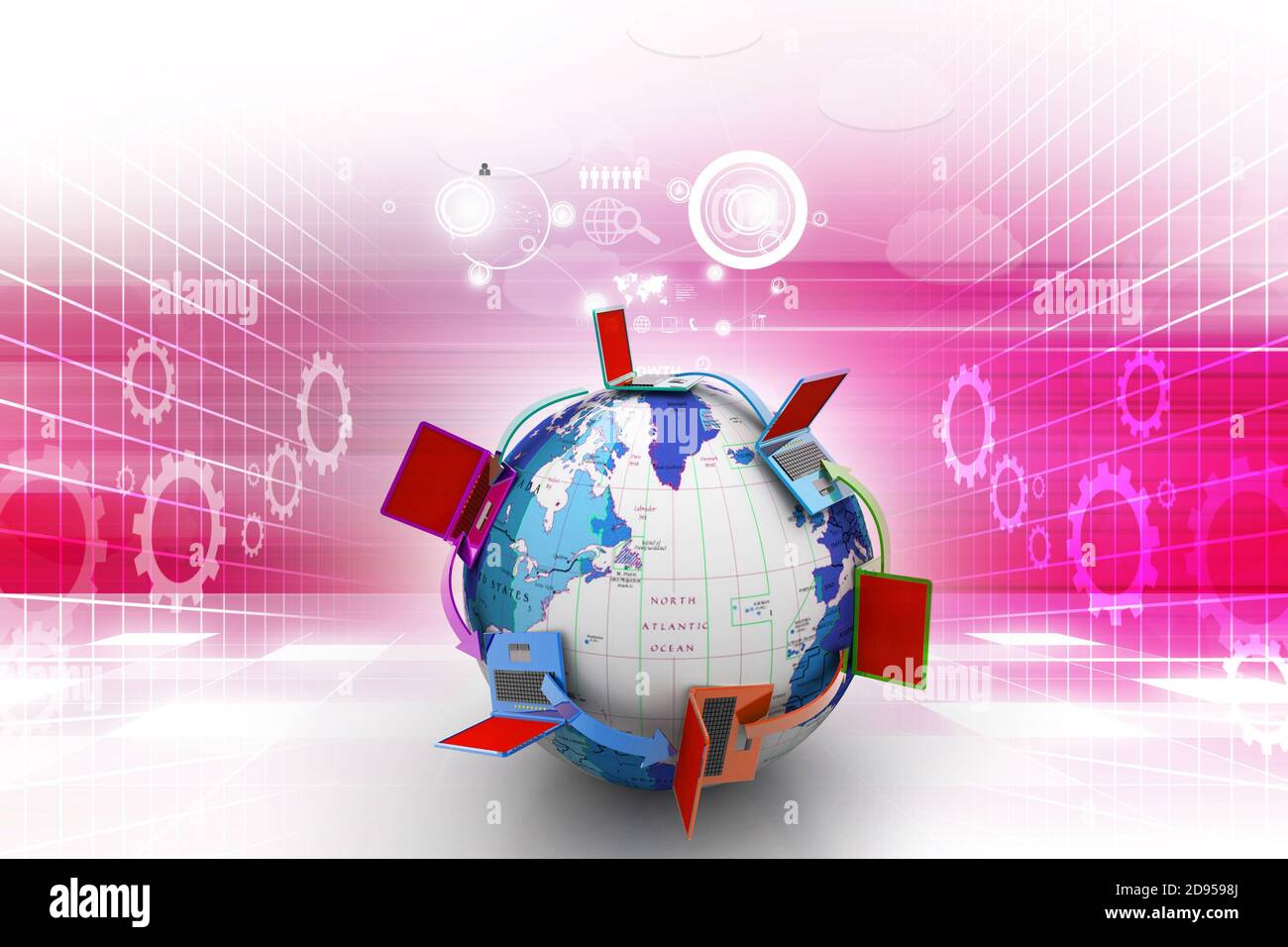 Computer network around the world Stock Photo - Alamy