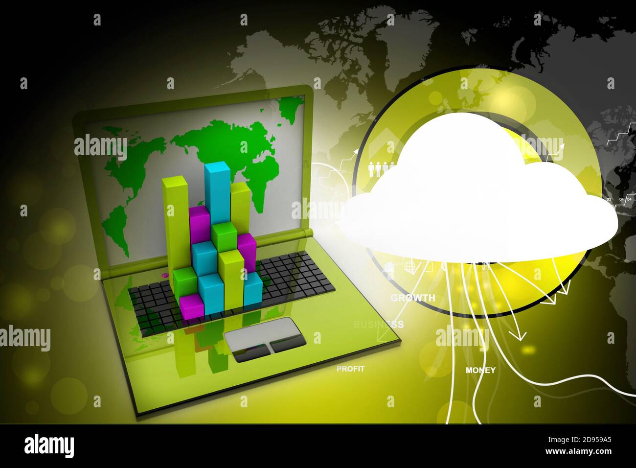 Graph in computer Stock Photo - Alamy