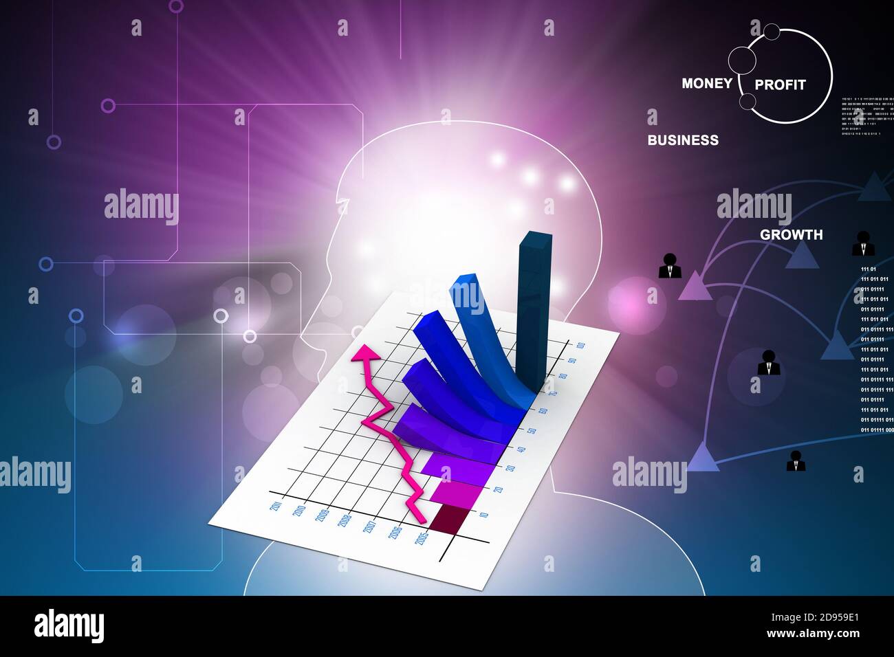 business graph with chart Stock Photo - Alamy
